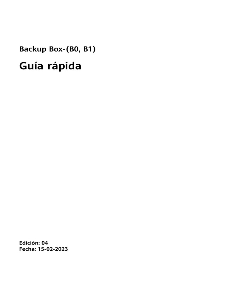 Guía Rápida Del Backup Box - (B0, B1) | PDF | Ingenieria Eléctrica ...