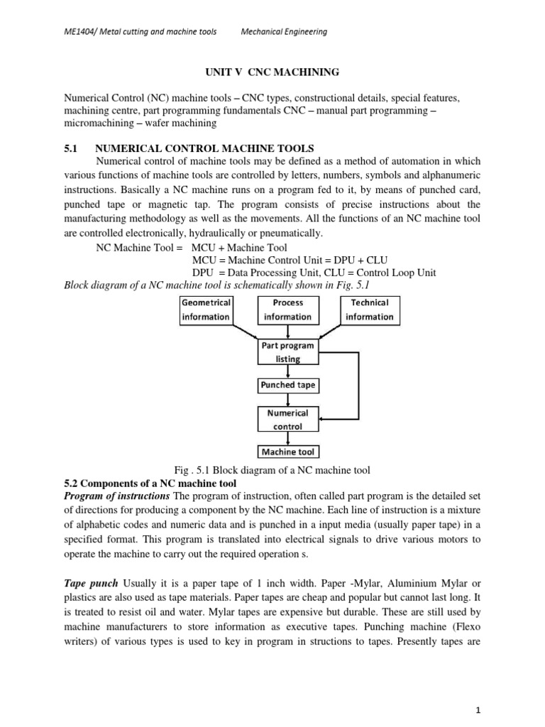 CNC Machining and Control Systems | PDF | Numerical Control | Machining