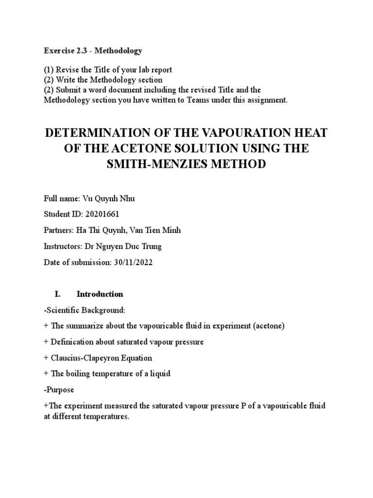 Ex2.3 NhuVQ 20201661 | PDF | Temperature | Pressure