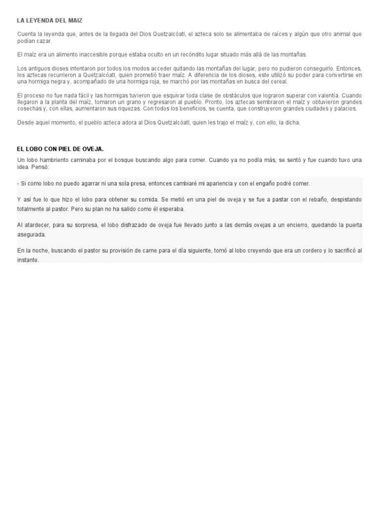 La Leyenda Del Maiz | PDF | Historia | Libros para adolescentes