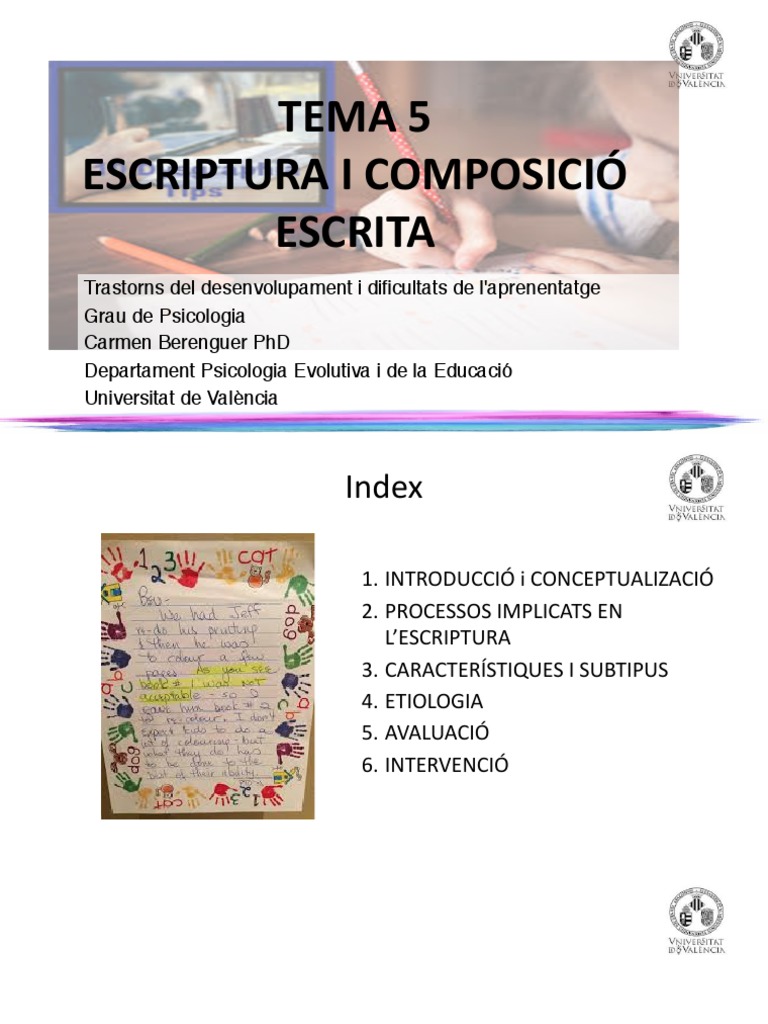 Tema 5 Escriptura I Composició Escrita | PDF