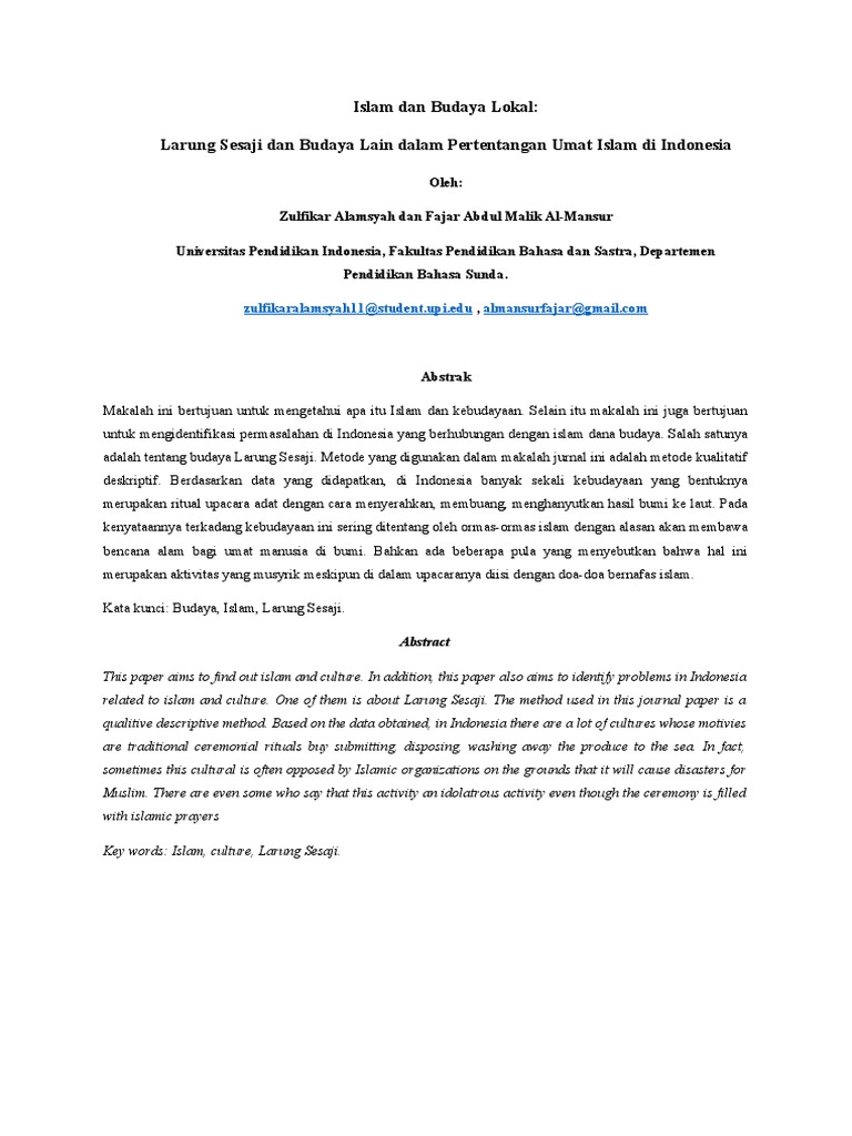 Islam Dan Budaya Lokal | PDF