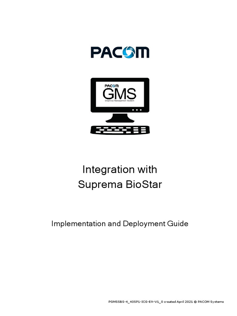 GMS Integration With Suprema BioStar - Implementation and Deployment Guide | PDF | Databases ...