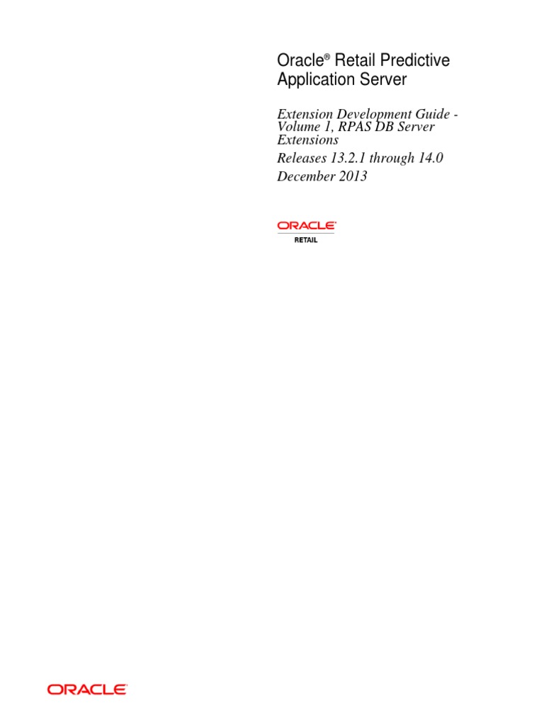 RPAS Extension Development Guide - Volume 1 DB Server | PDF | Java (Programming Language ...