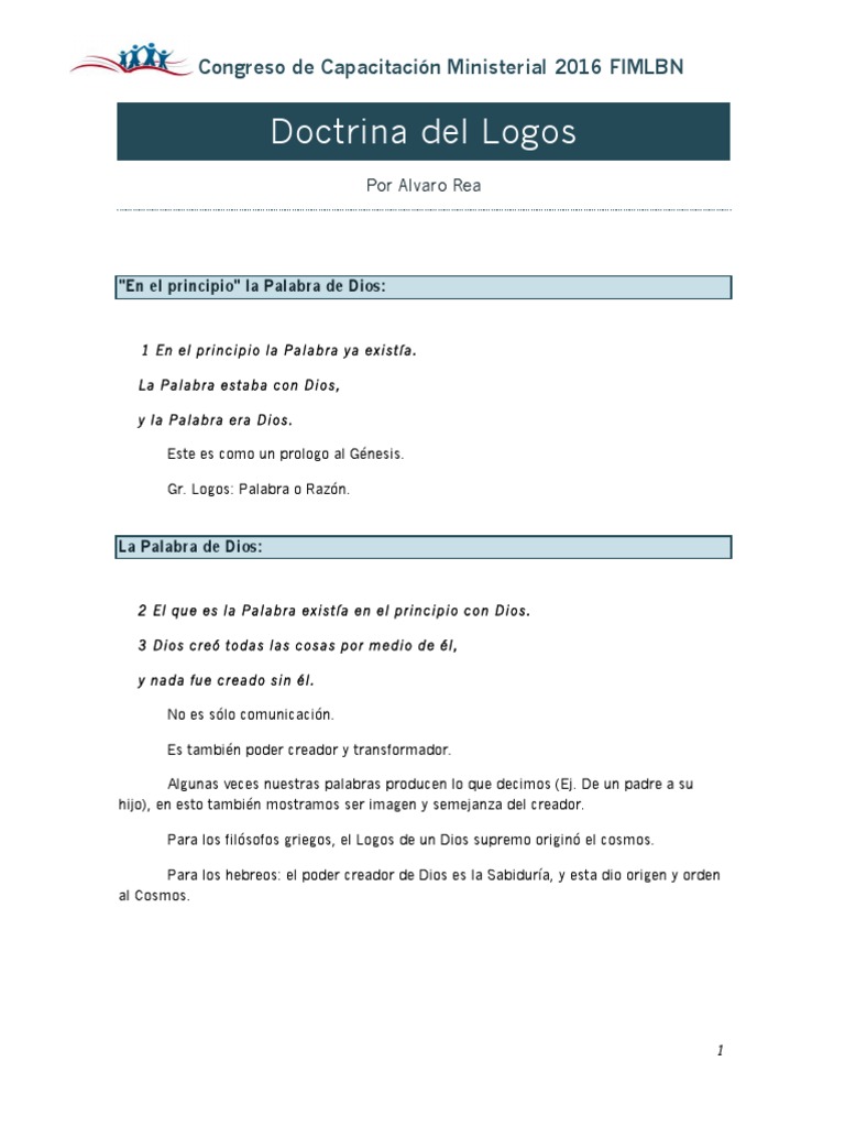 Doctrina del Logos en el Cristianismo | PDF | Dios | Jesús