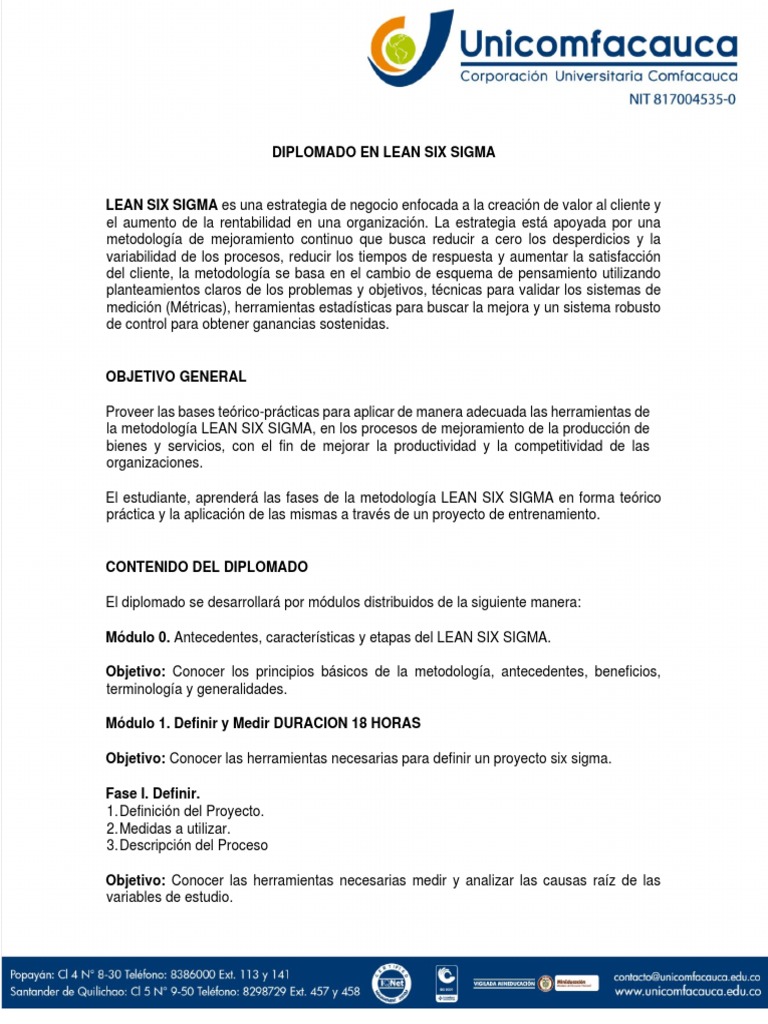 Diplomado Lean Six Sigma 2022 | PDF | Six Sigma | Lean Manufacturing