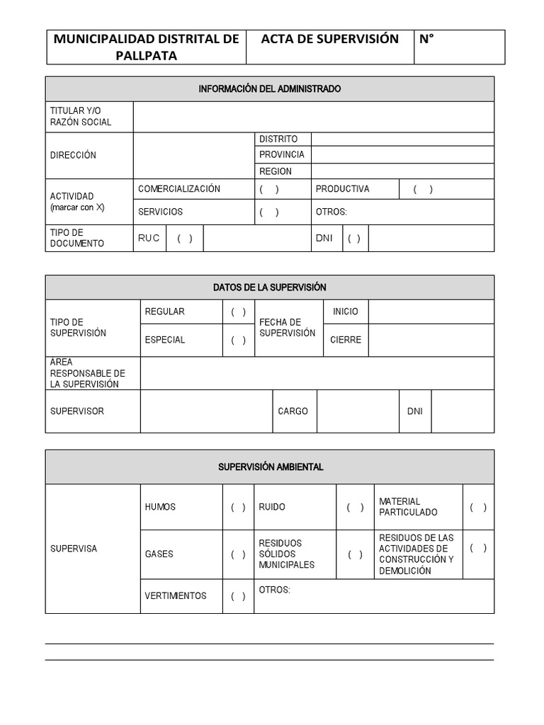 Acta de Supervisión EFA | PDF | Residuos | Cuestiones ambientales
