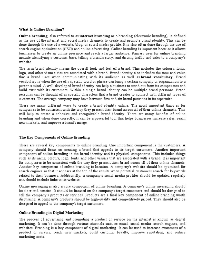 Online Branding | PDF | Brand | Marketing