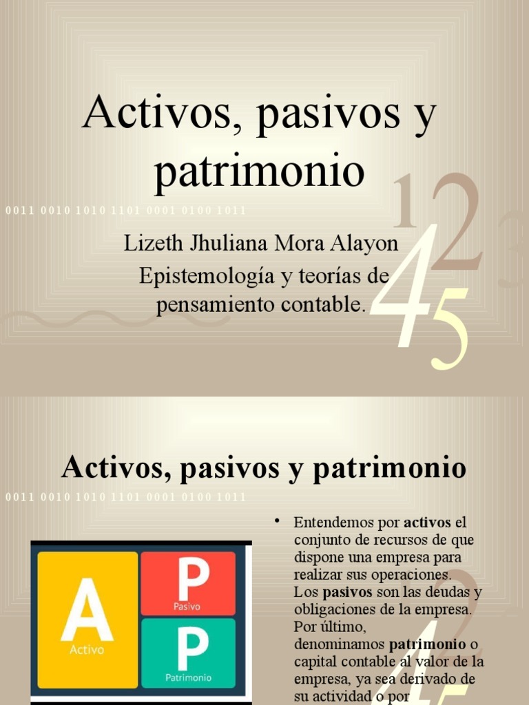 Activos, Pasivos y Patrimonio | PDF | Contabilidad | Bienes (Ley)
