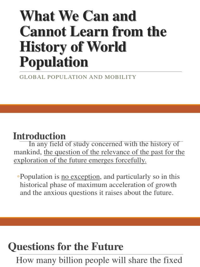 Global Population and Mobility | PDF | Economic Growth | Demography