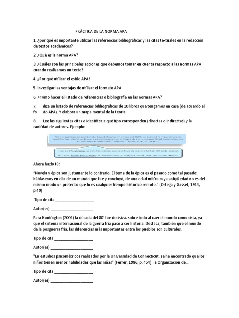 Práctica de La Norma Apa Sec | PDF