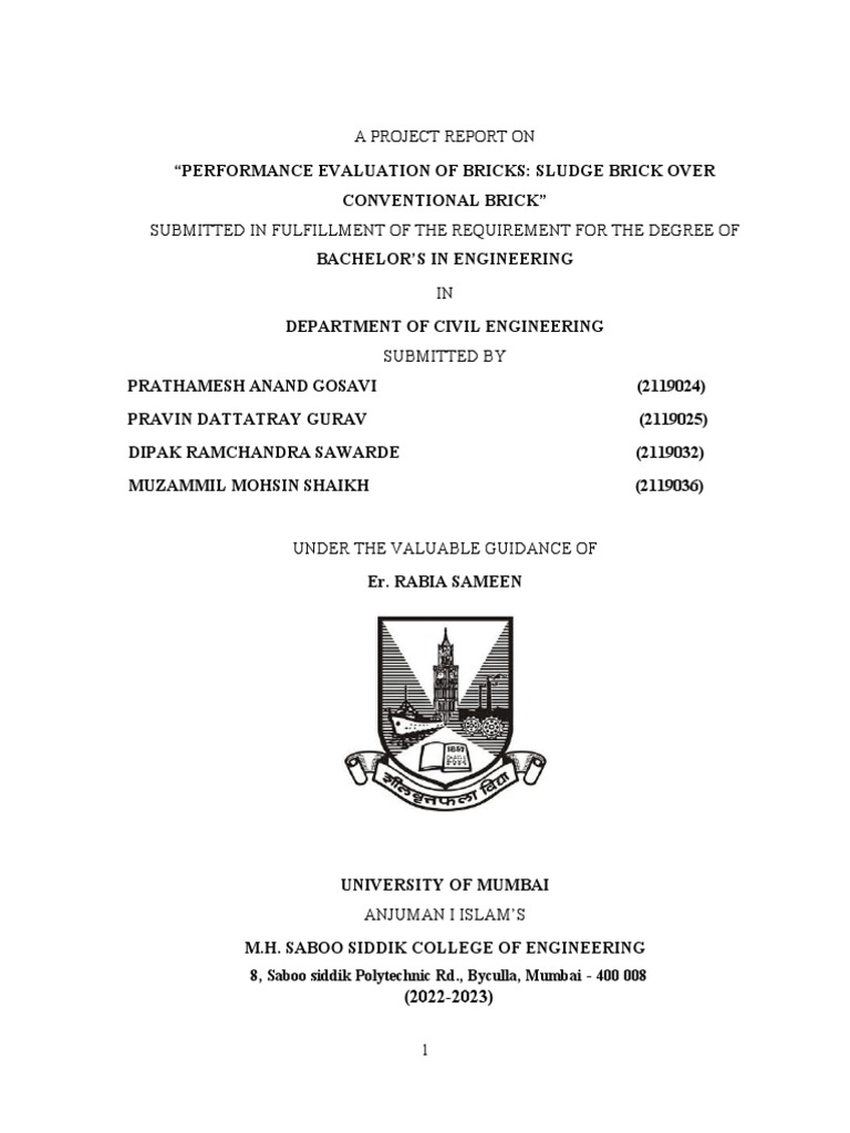Sludge Brick Performance Evaluation | PDF | Sewage Treatment | Incineration