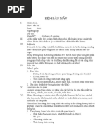 BỆNH ÁN NỘI KHOA (mẫu) | PDF