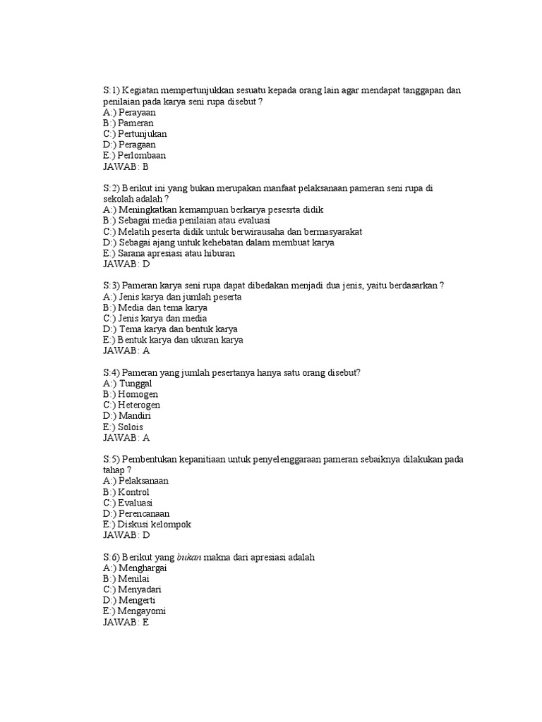 Format Soal Ujian | PDF