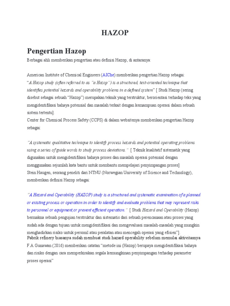HAZOP Materi | PDF