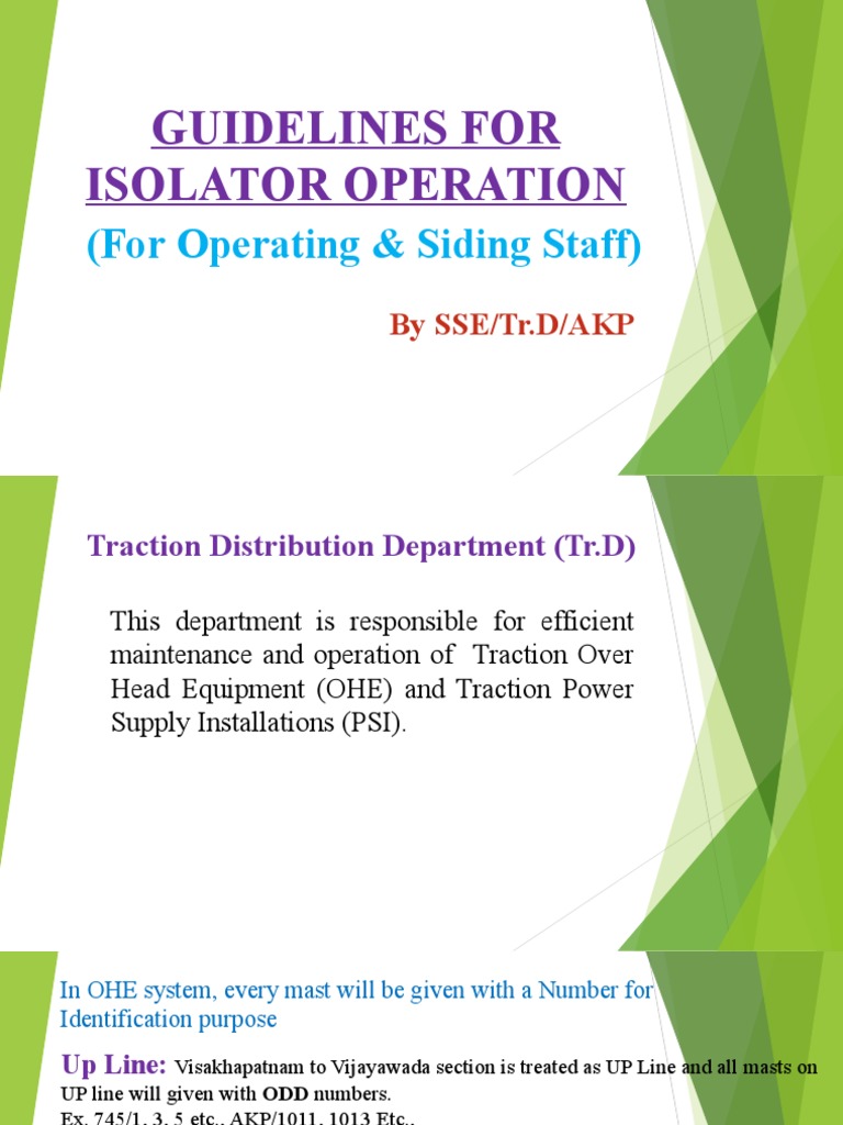 Isolator Operation Guidelines for Staff | PDF | Switch | Electrical ...