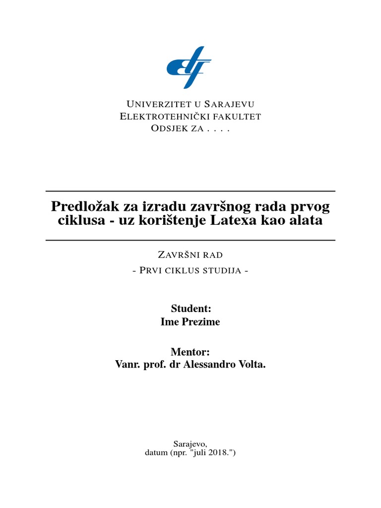 Zavrsni Rad BSC Ime Prezime | PDF