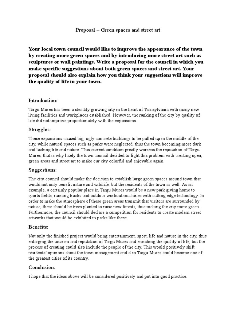 Proposal - Green Spaces and Street Art | PDF