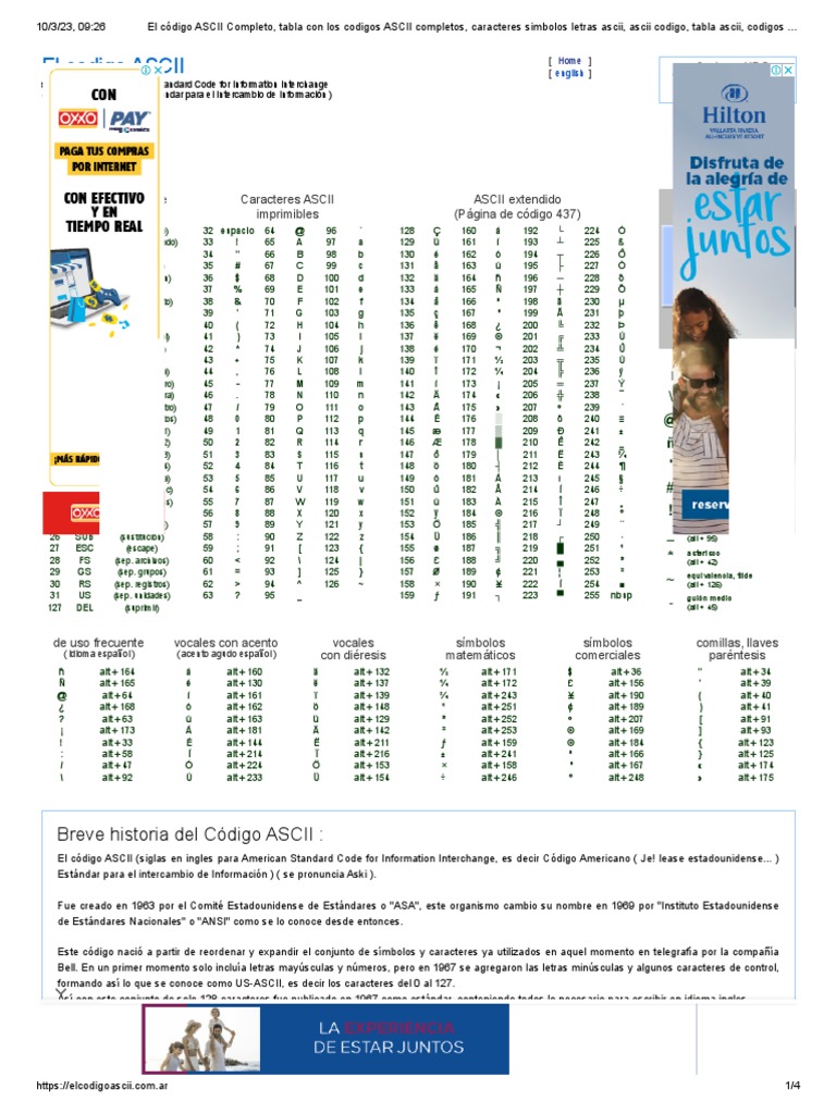 El Código ASCII Completo | PDF | Ascii | Datos de computadora El Código ASCII Completo | PDF | Ascii | Datos de computadora