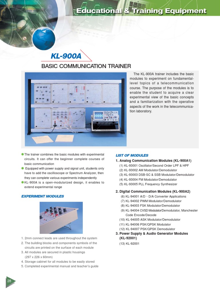 Basic Communication Trainer: List of Modules | PDF | Modulation | Detector (Radio)