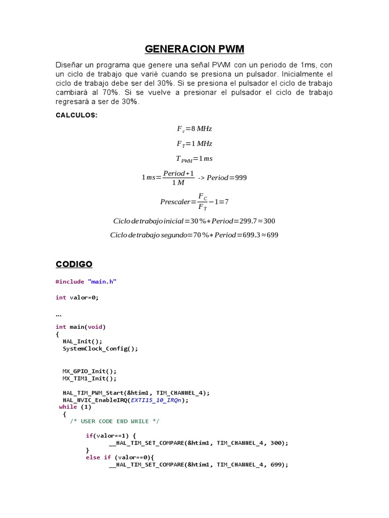 Practica 6-Generacion PWM | PDF