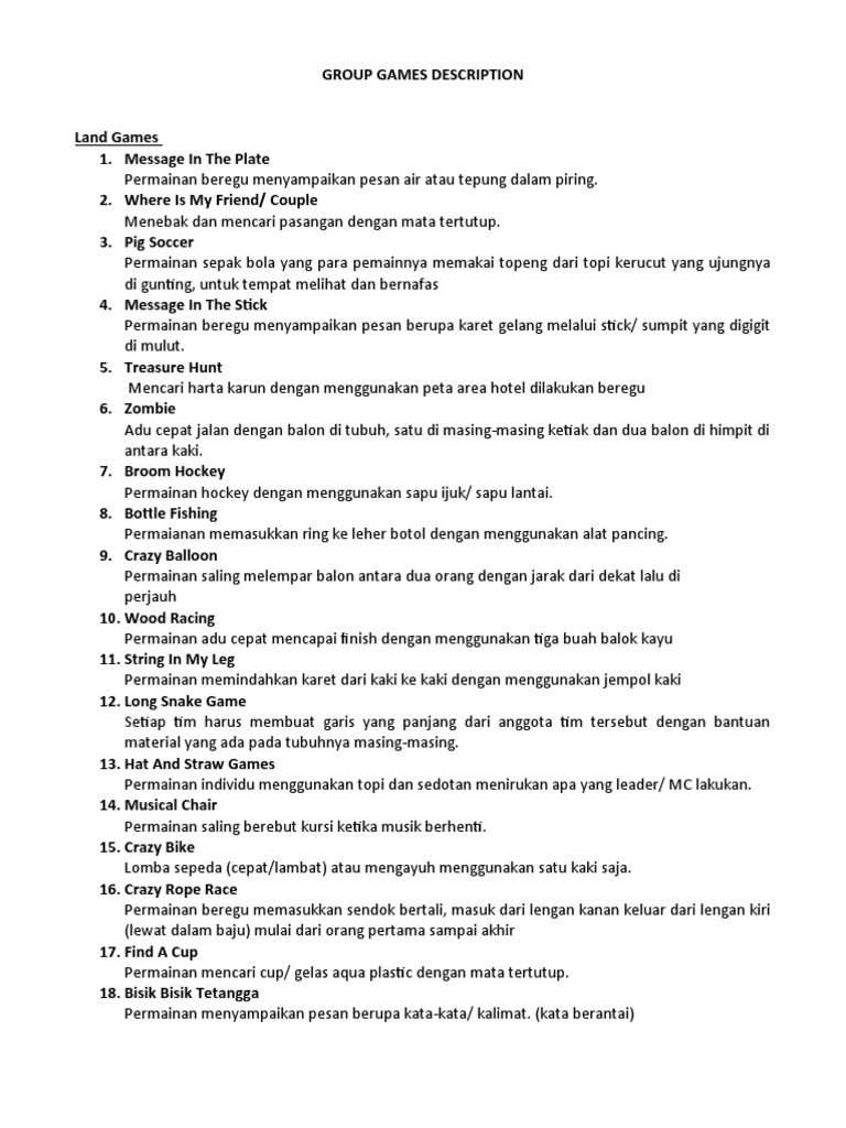 Fun Games Description | PDF