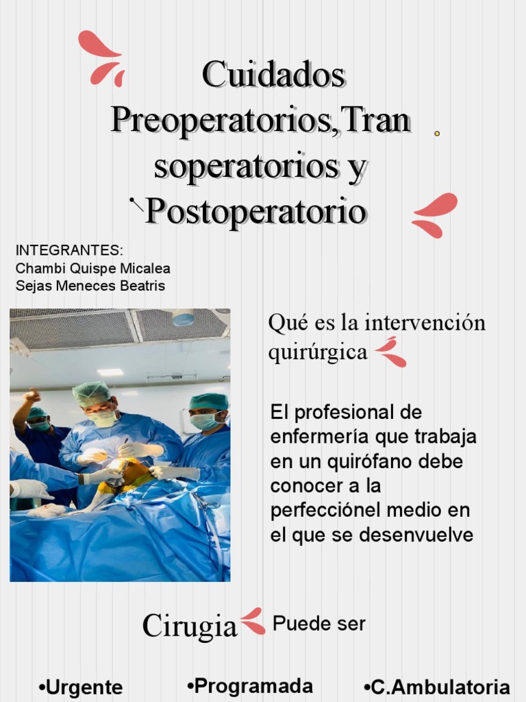 Cuidados Preoperatorios, Transoperatorios y Postoperatorio 2 | PDF