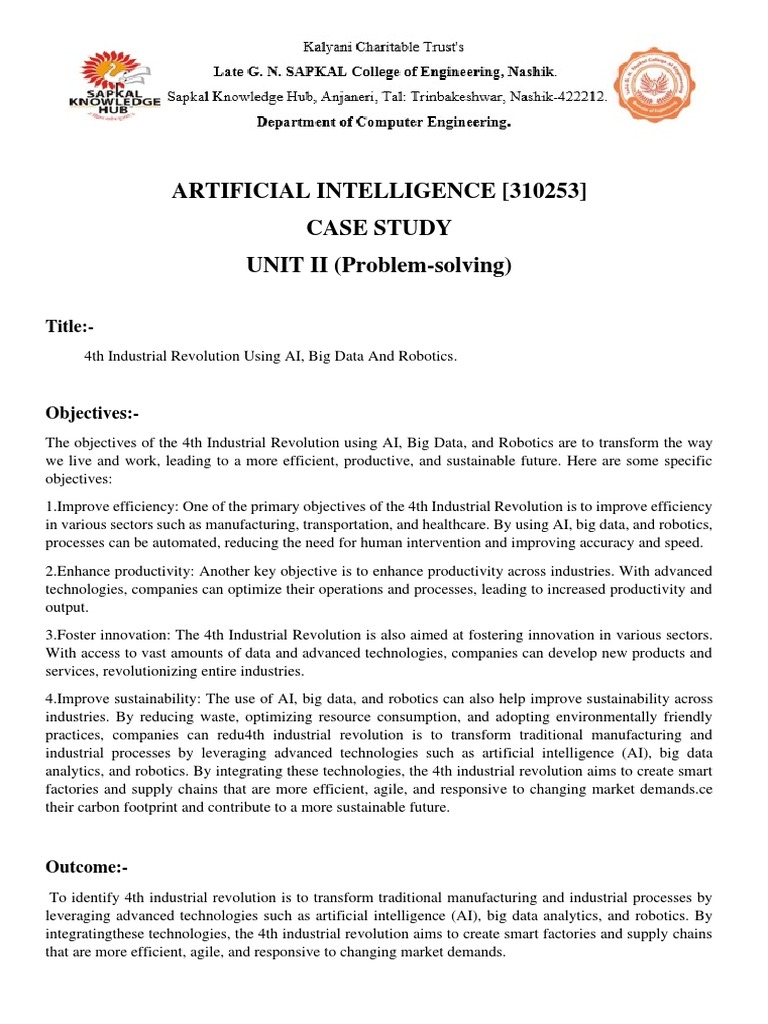 AI UNIT 2 Case Study | PDF | Automation | Artificial Intelligence