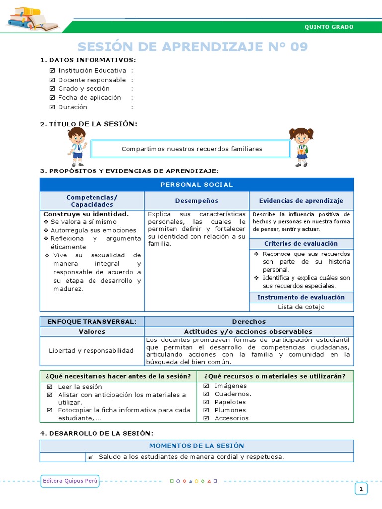 Sesiones de Aprendizaje - EDA III Semana 2 - Editora Quipus Perú | PDF | Evaluación | Aprendizaje