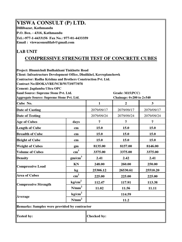 Cubes PDF | PDF | Concrete | Density