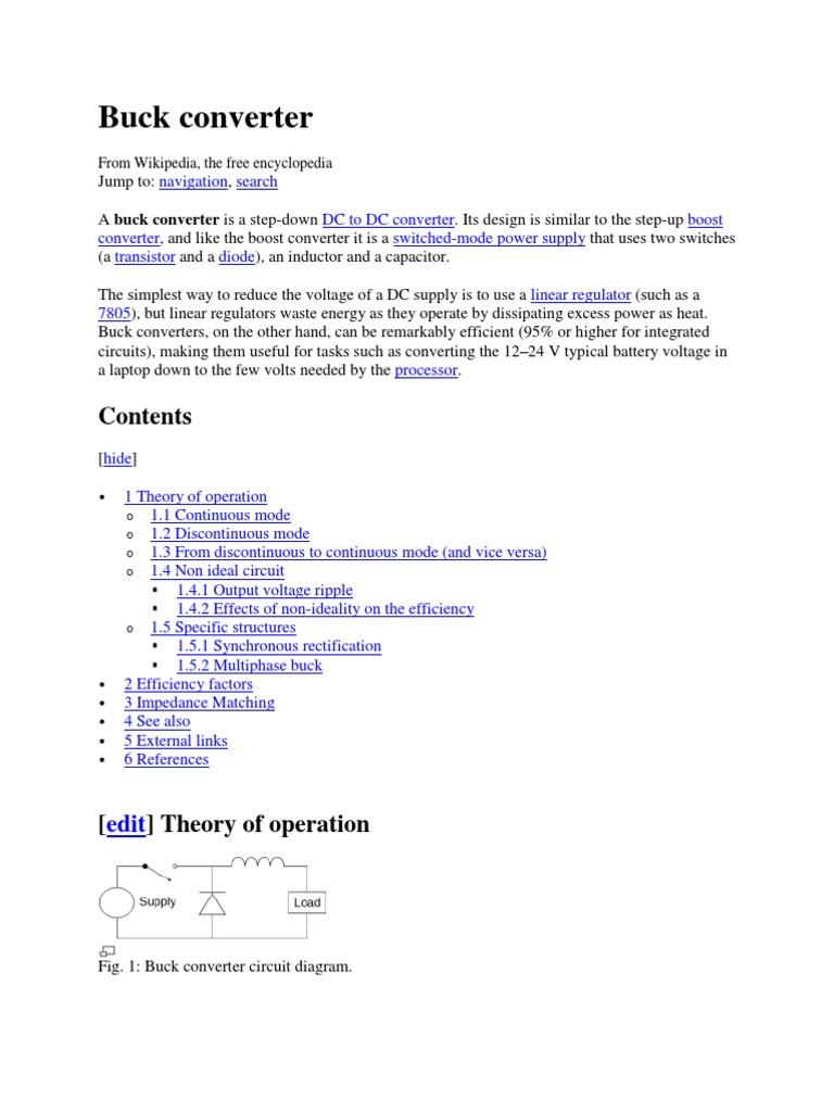 Buck Converter | PDF | Electric Power | Electricity