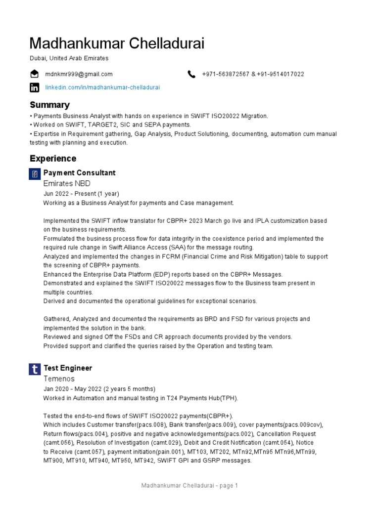 Madhankumar-Chelladurai Payment BA 202305-1 | PDF | Service Industries | Information Technology ...