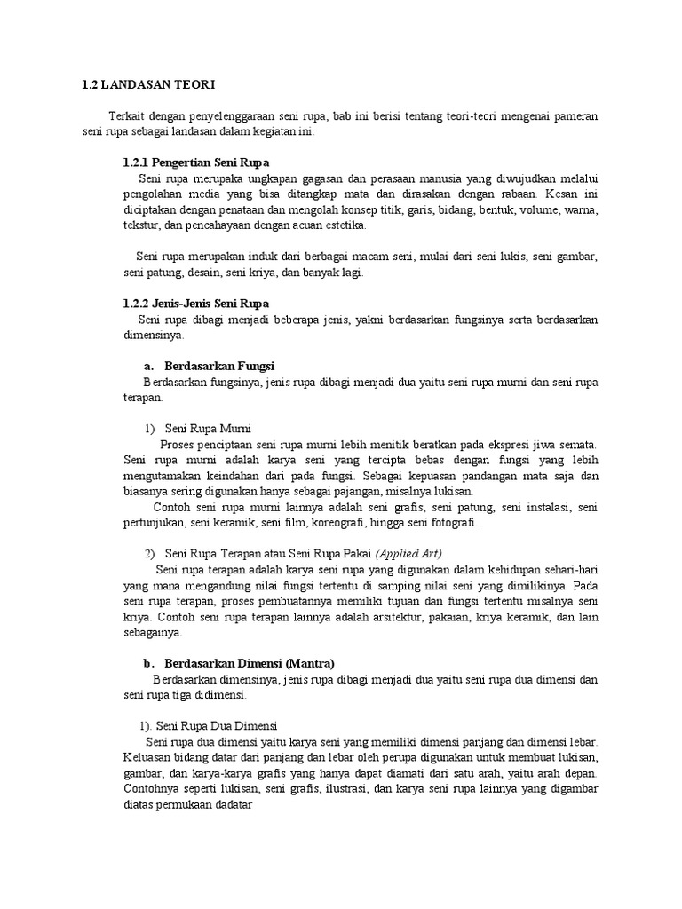 Landasan Teori Seni Rupa | PDF
