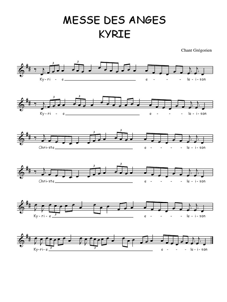 Chant Grégorien - Messe Des Anges, Kyrie | PDF