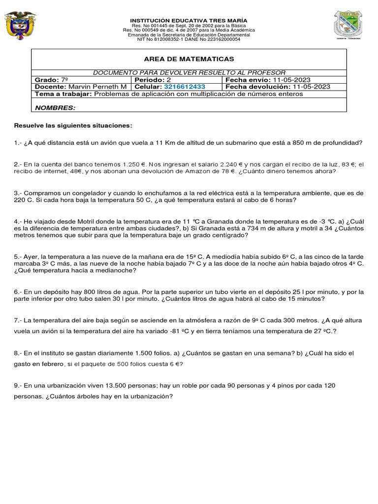 Guía Matematica 7 5 11 Pdf