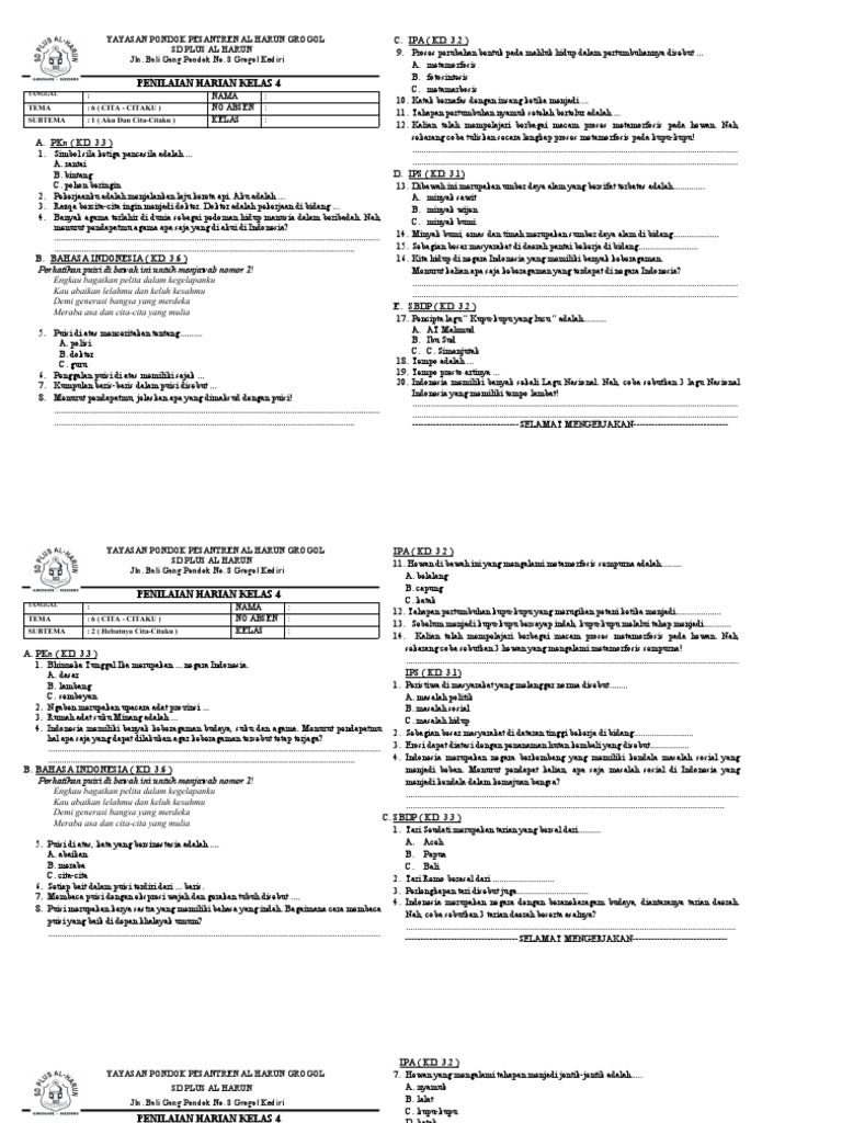 SOAL PH TEMA 6 | PDF