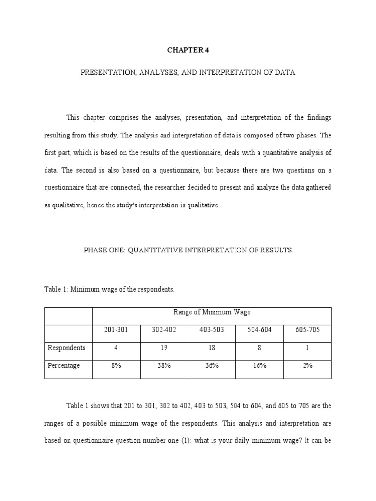Chapter 4 1 | PDF | Questionnaire | Quantitative Research