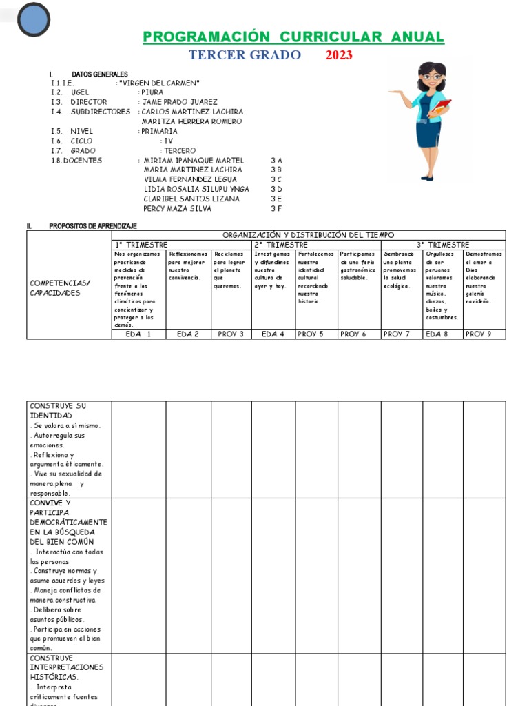 Tercer Grado: Programación Curricular Anual | PDF | Conocimiento | Aprendizaje
