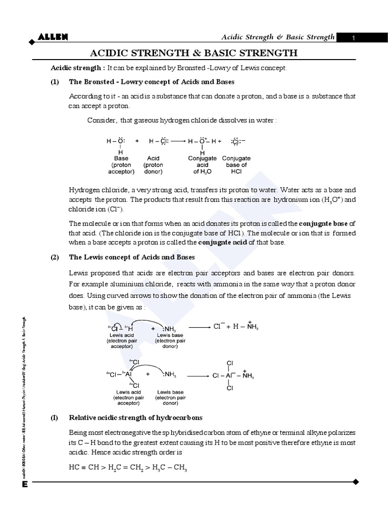 Acidic Strength and Basic Strength - @JEE-BOOKS _ Telegram | PDF