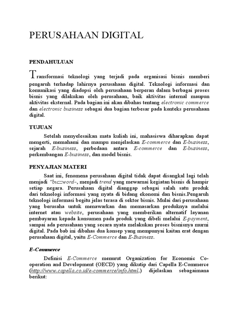 Perusahaan Digital dan E-Commerce | PDF