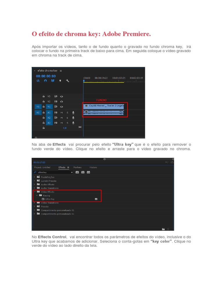 Efeito Chroma Key no Adobe Premiere | PDF | Jogos e Atividades ...