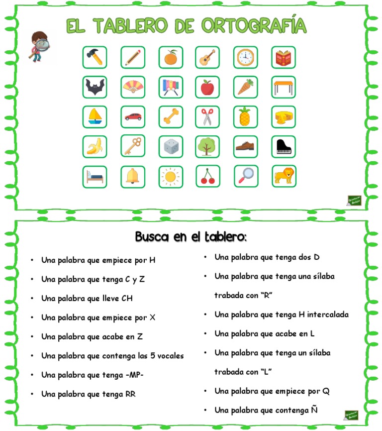 Tablero de Ortografia 1 | PDF | Artes del Lenguaje y Comunicación