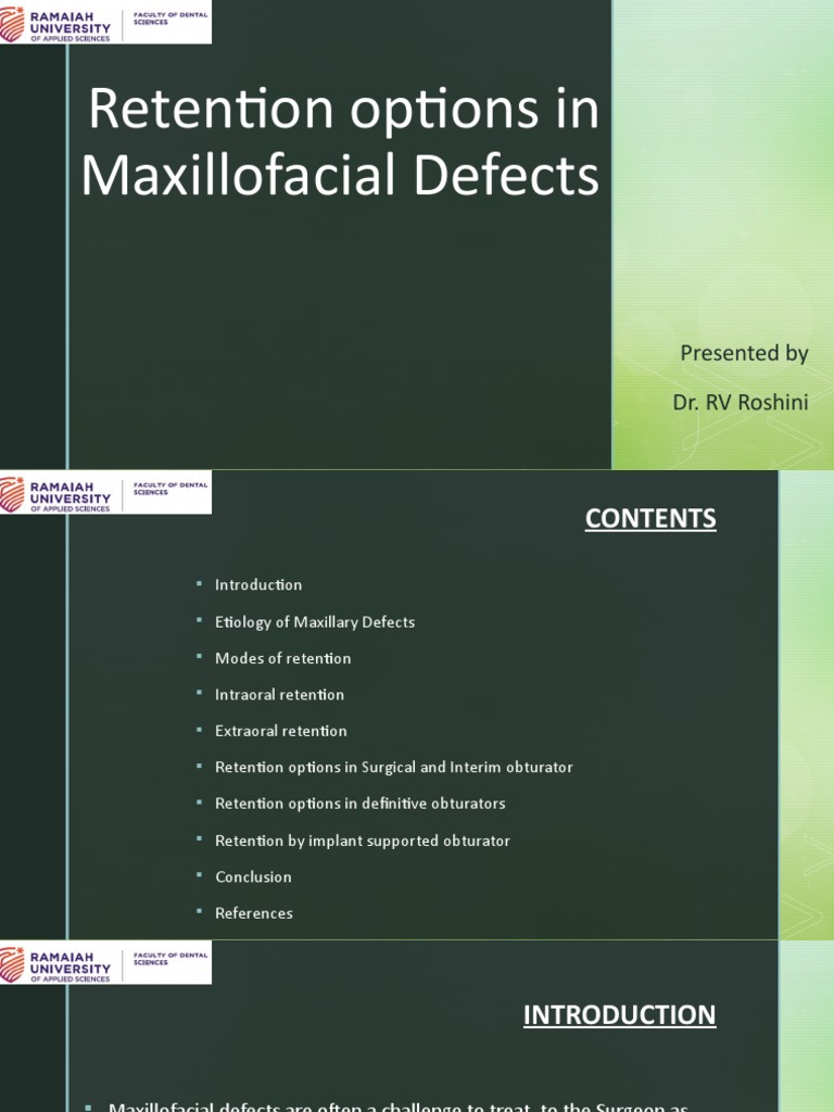 9 Retention in Maxillofacial Defects | PDF | Dental Implant ...