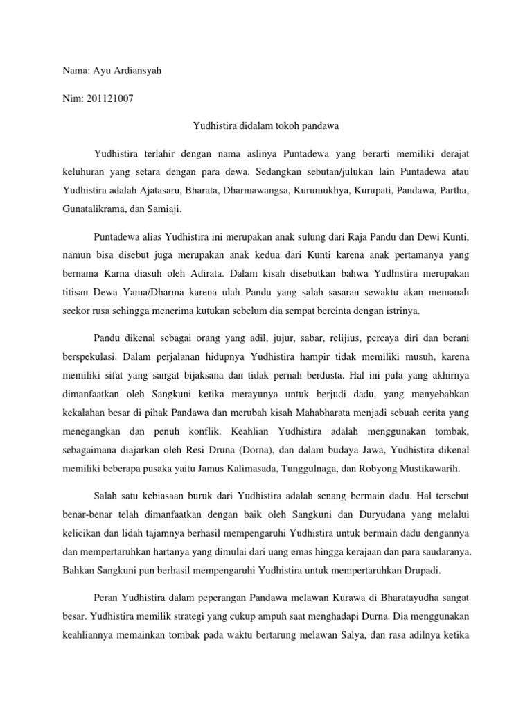 Yudhistira Putra Pandu | PDF | Agama & Spiritualitas