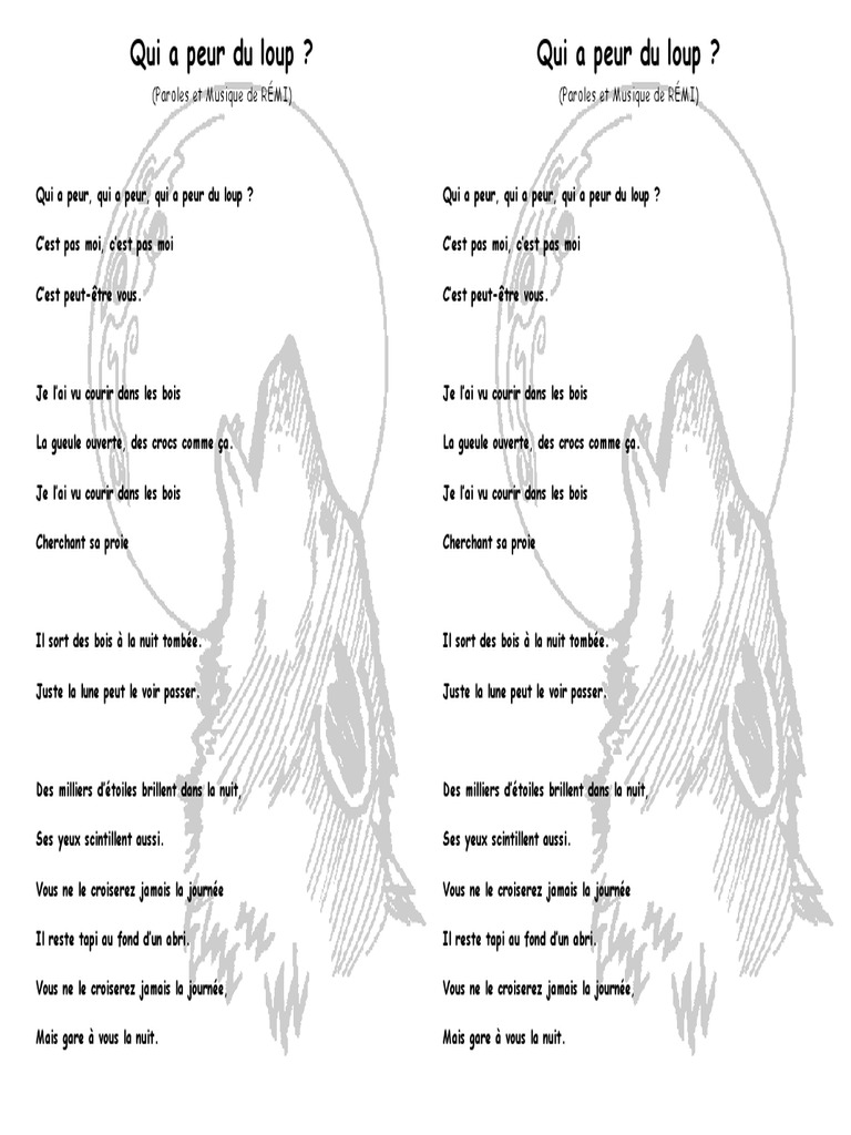 Chanson Qui A Peur Du Loup | PDF