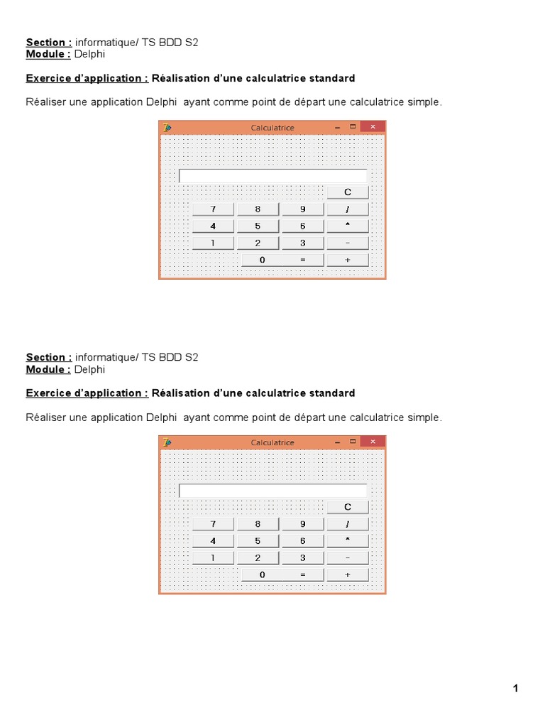 Exo Calculatrice | PDF