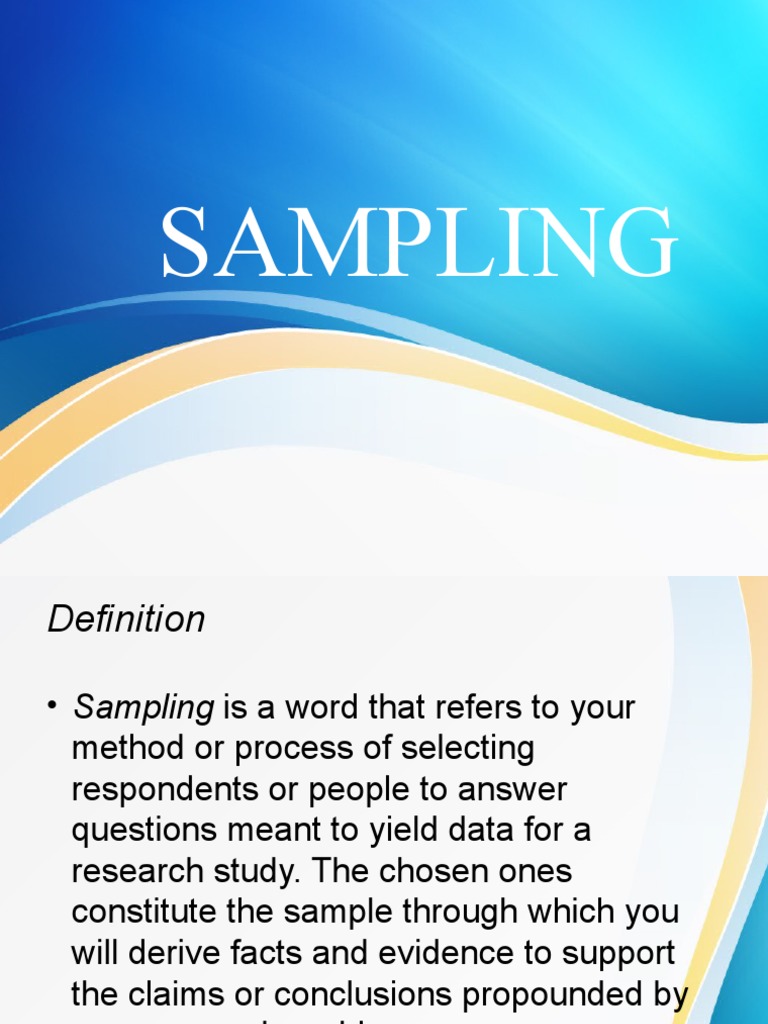 Lesson 11 Sampling | PDF | Sampling (Statistics) | Statistics Lesson 11 Sampling | PDF | Sampling (Statistics) | Statistics