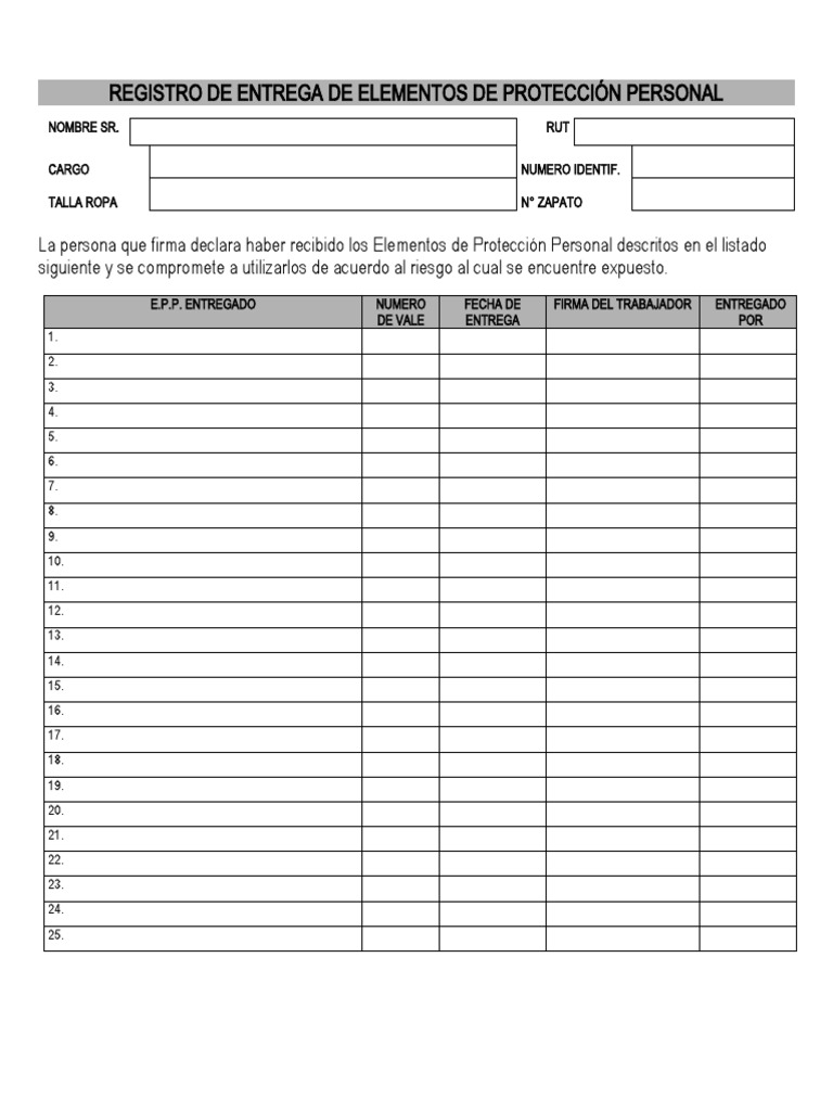 Entrega de Epp | PDF