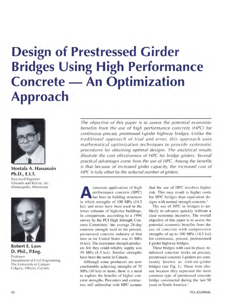 04 Design of Prestressed Girder Bridges Using High Performance Concrete - An Optimization ...