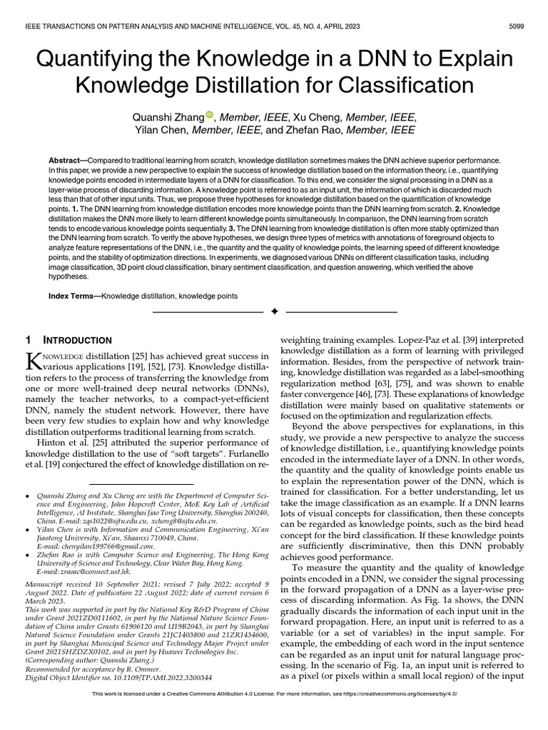 Quantifying The Knowledge in A DNN To Explain Knowledge Distillation ... Quantifying The Knowledge in A DNN To Explain Knowledge Distillation ...
